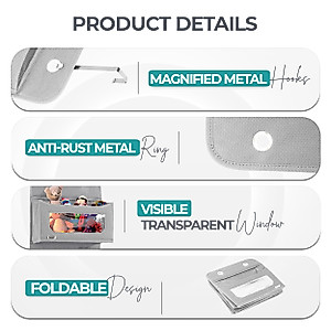 Utopia Home Hanging Closet Organizer, Over The Door Storage with Compartments, Over The Door Pantry Organizer, Hanging Organizers for Sweaters (5 Pockets, Grey)