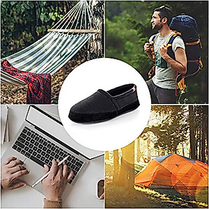 Acorn Mens Acorn Men's Moc with Premium Memory Foam, Black Berber, 10.5-11.5