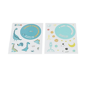 Colored Stickers, PVC 5 Different Designs Camera Stickers for Protective Covers Space Animals Series