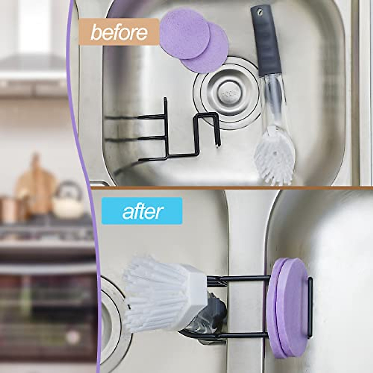 Dish Wand Holder Sink Brush Holder Dish Brush Holder Dish Scrubber Holder for Kitchen Sink (2 Pieces)