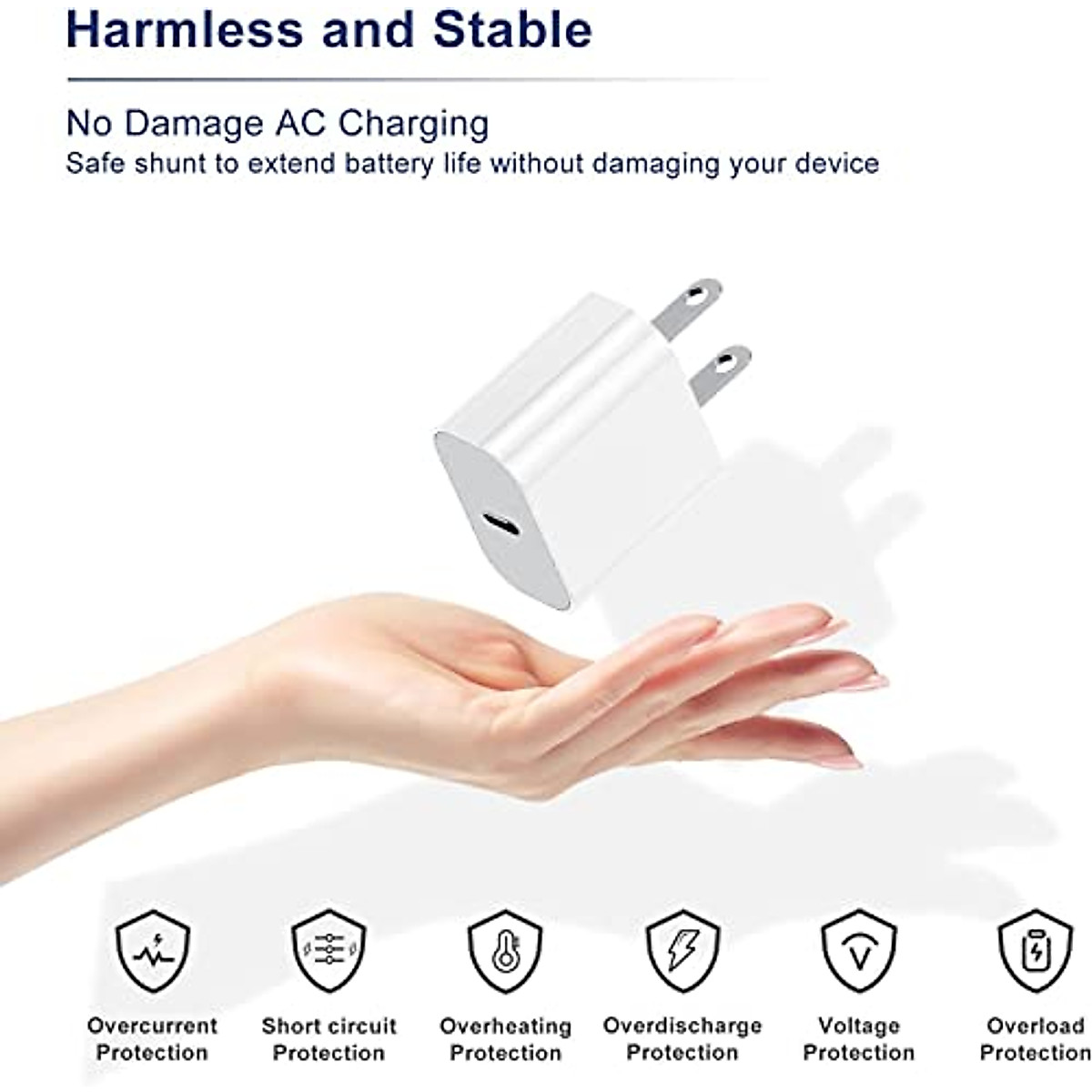 iPhone Fast Charger Block,[Apple MFi Certified] 2Pack 20W Wall Charger Plug with USB C to Lightning Cable 6ft,iPhone Charging Power Adapter Cube Brick for iPhone 14 Pro Max/13 Pro/12 Mini/12/11,iPad