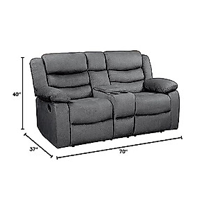 Lexicon Farren Fabric Manual Double Reclining Loveseat, Gray