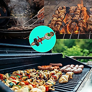 HHXS POL Propane Refill Elbow Adapter with Propane Tank Gauge, 90 Degrees Refill Pressure Fitting Adapter with ON-Off Control Valve for Camping Grill 1LB Bottle Tank 5-40LBS Cylinder