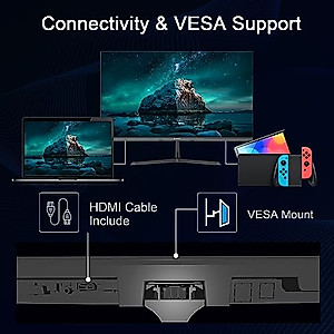 SANSUI 24 inch Monitor, IPS Display Computer Monitor with Built-in Speakers, 100Hz Monitor VESA Mount with DisplayPort HDMI VGA Inputs, FHD Monitor for Home Office (ES-24x3A HDMI Cable Included)