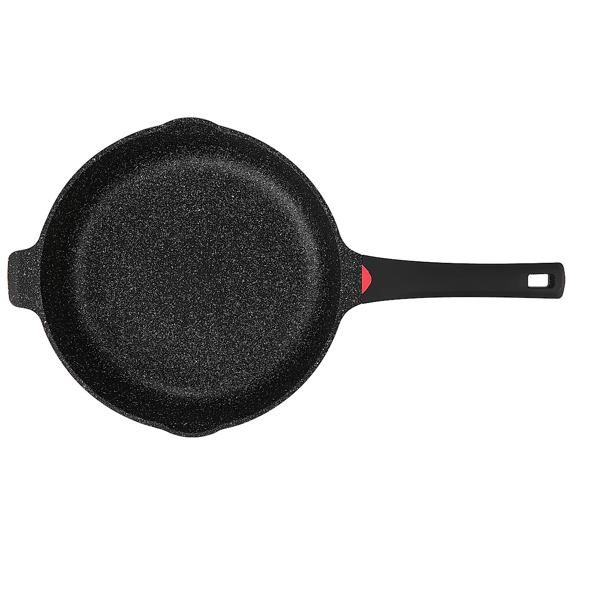 11 Inch Non Stick Deep Frying Pan Granite Coated with Pour Spout - Lightweight 4.27 Quart Skillets and Frying Pans with Comfort Stay Cool Grip Handle - Induction Compatible PFOA Free Frying Pan