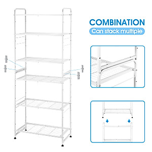 Simple Trending 3-Tier Stackable Wire Shelving Unit Storage Rack, Expandable & Adjustable Kitchen Storage Cabinet Shelf Organizer, White