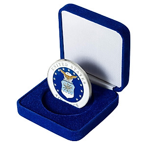 Never Forget 9/11 United We Stand Challenge Coin and Blue Velvet Display Box