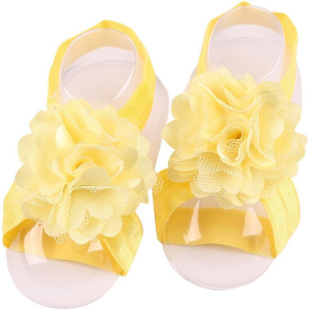 Toptim Baby Girl's Barefoot Sandals Flower for Newborn Toddlers (0-3T) (Mixed 12 Colors)