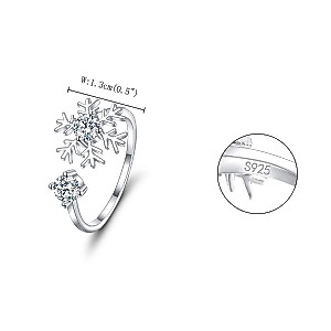 FANZE Ring for Women, Ring Flower Cubic Zirconia, Fashion Jewelry Gift (Snowflake, Sunflower, Rose)