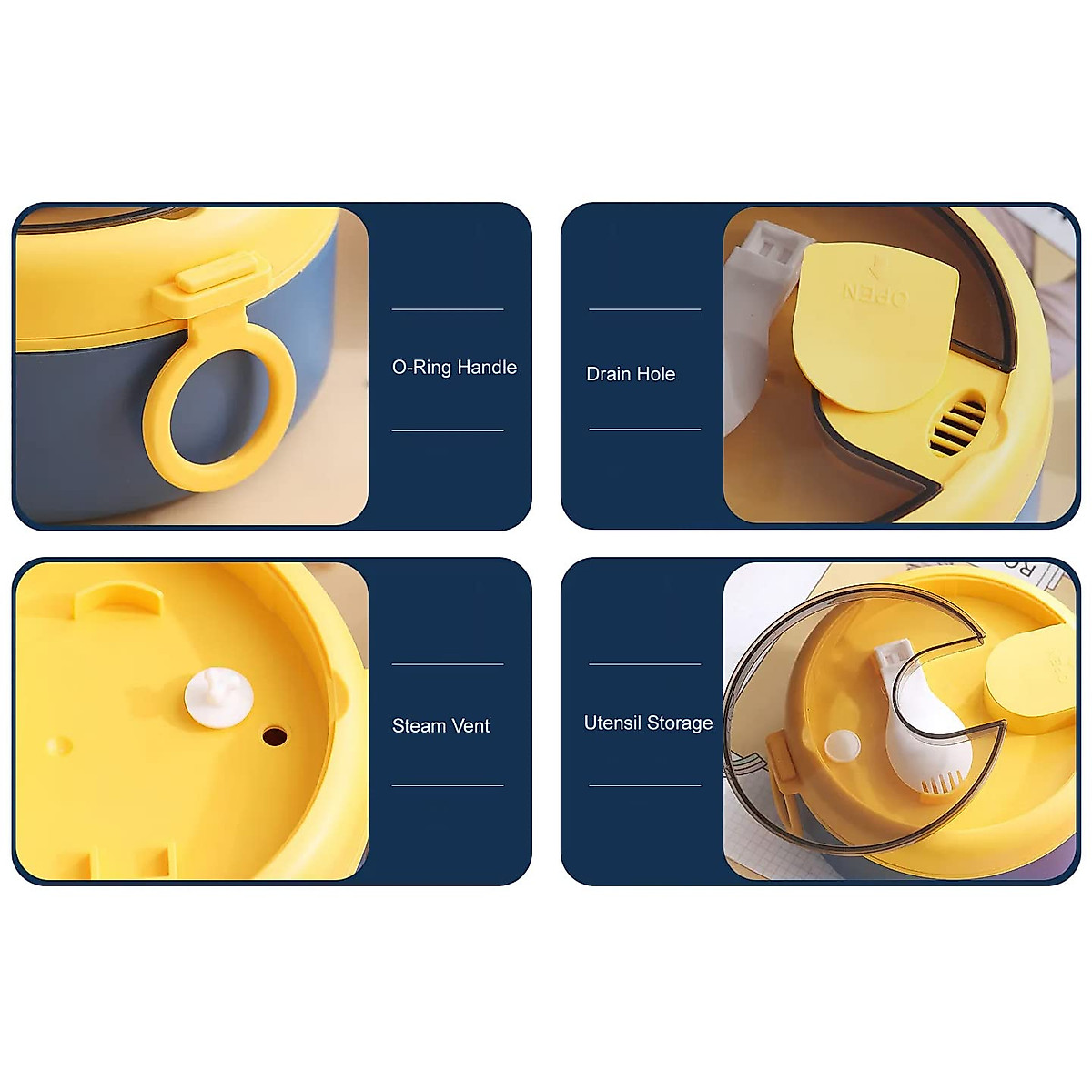 Souper Duper Ramen Bowl Set with Utensil & Saucer • Microwave, Serve & Eat Noodles in the Same Soup Bowl • Grab-and-Go Leak Proof Lid • Easy to Clean • Freezer Safe • For Dorm, Office, Home