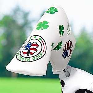 BIG TEETH Golf Blade Putter Cover Headcover Club Protector Magnetic Bar Closure Lucky Putter Cover for Scotty Cameron Taylormade Odyssey