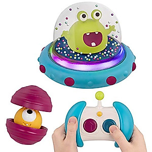 B. toys- Vehicle Bumper Space Car-Light-Up- Simple Remote Control Car for Toddlers with Alien Driver- Marky Mars- 12 months +