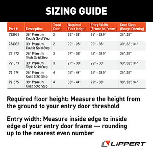 Lippert Components 733931 Solid Step Quad Step for RV and Travel Trailer Entry Doorway Black, 26-inch