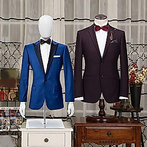Giantex Male Mannequin Torso Adjustable Height Detachable Arms Dress Form Display w/ Metal Stand, Bright White