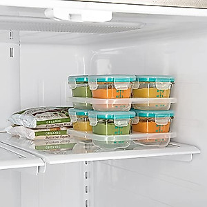 OXO Tot Glass Baby Blocks Food Storage Containers, Teal, 4 oz