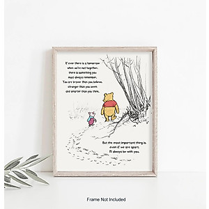 If Ever There Is A Tomorrow, Winnie Wall Art, A. A. Milne the Pooh Quote Classic Poster, Nursery Wall Decor, Encouragement Gift for Kids, Unframed Print (8"x10")