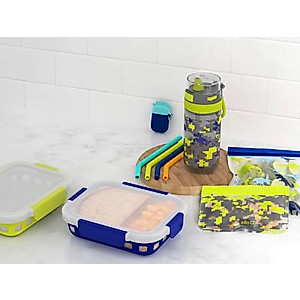 Ello Kids Lunch Box, Straws , Zip Bag and Water Bottle Lunch Pack Set 13-Piece - Lilac … (cashmere)