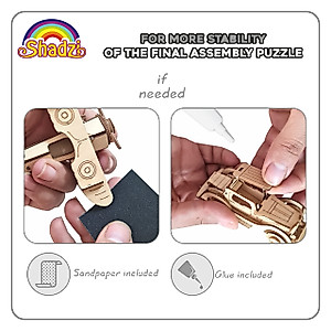 Wooden Puzzle 3D Miniature Vehicles Bundle DIY Set Wooden Model Kit 12 Pack, Model Building Craft, Puzzle toys Games for Kids and Adults