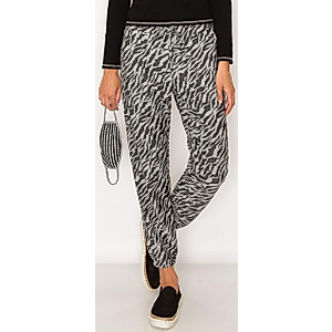 COIN 1804 Women's Sweatpants Joggers - Casual French Terry Elastic Waistband Drawstring Yoga Workout Lounge Tapered Pants 1980-AAZ H.Grey/Black XL