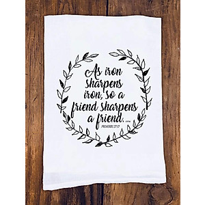 Tea Towel Best Friend | Iron Sharpens Iron | Dish Kitchen Towel | Bible Verse Christian Gift