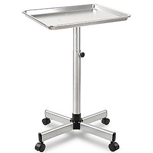 Salon Tray Cart,Aluminum Instrument Salon Tray on Wheels,Height Adjustble Storage Utility Cart,Hair Salon Tray,Tattoo Tray on Wheels
