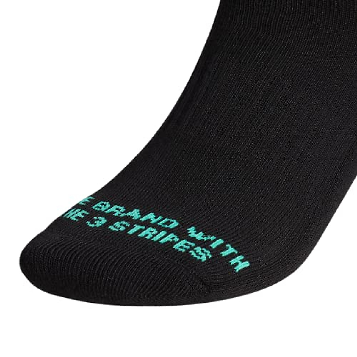 adidas Originals Mixed Graphics Cushioned Crew Socks (3-Pair), Black/Hi-res Green/Sky Rush Blue, Large