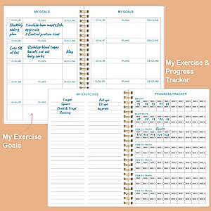 Simplified Fitness Journal for Women & Men,A5 Workout Journal/Planner Daily Exercise Log Book to Weight Loss, Gym, Muscle Gain, Bodybuilding Progress, 5.8"x8.3", Pink Flower