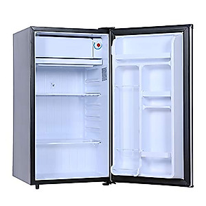 RCA RFR322 Mini Refrigerator, Compact Freezer Compartment, Adjustable Thermostat Control, Reversible Door, Ideal Fridge for Dorm, Office, Apartment, Platinum Stainless, 3.2 Cubic Feet