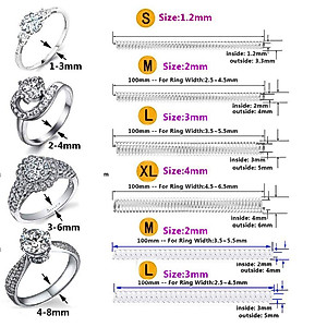 Coopache 2 Styles Invisible Ring Size Adjuster for Loose Rings – Ring Guard, Ring Sizer, 11 Sizes Fit for Man and Woman Ring