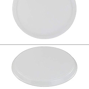 Ponpong Round Plastic Serving Trays Platters, White, 6 Packs