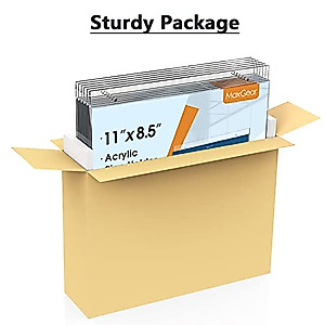 MaxGear Wall Mount Sign Holder 8.5x11, Acrylic Wall Sign Holder with Mounting Screws, Plastic Clear Plastic Picture Frames for Home, Office, Store, Restaurant, Landscape (12 Pack)