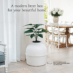 Secret Litter Box by Bundle & Bliss - Hidden Litter Box Enclosure, Patented Design with Odor Control, Includes Faux Plant, Carbon Filter and Real Stones