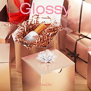 ROSEGLD 10 Gift Boxes 9.5x6.5x4 Inches, Gift Boxes with Lids, Rose Gold Gift Boxes, Bridesmaid Proposal Boxes for Light Weight Gifts (Glossy Rose Gold with Grass Texture)