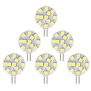 Dream lighting LED 12Volt G4 Replacement Bulb / JC10 for RV Automotive Boat Interior Dome Light Under Cabinet Light—Bi-Pin, Dimmable Pure White Light, Pack of 6