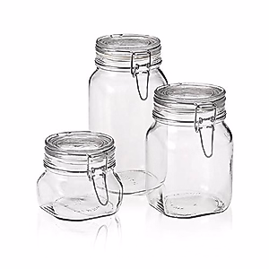 Bormioli Rocco Fido Canning Jar, Set of 3, 3 piece set, Clear
