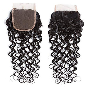 Hair Extensions, Wigs & Accessories Water Wave 3 Bundles with 13 * 4 Closure Human Hair Bundles with Closure Human Hair Weave Hair Extension for Women