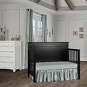 Dream On Me Morgan 5 in 1 Convertible Crib in Black, Greengaurd Gold Certified, Built of Sustainable New Zealand Pinewood