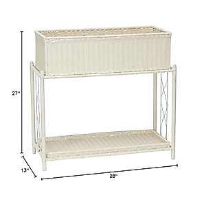 Household Essentials ML-5017 Indoor Outdoor Resin Wicker Planter Stand, 2 Piece