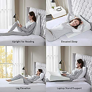 Sleep Philosophy Memory Foam Wedge Pillow White 22x24x7