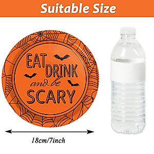 Halloween Party Paper Plates Supplies 7" Disposable Witch Party Dessert Plates Tableware Set Decorations for Birthday Funny Halloween Spooky Party Get-Together