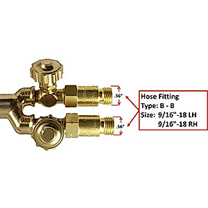 SÜA - Medium Duty Oxy-Fuel Torch with Check Valves, Cutting, Heating and Welding Tips (Acetylene) - Compatible with Victor