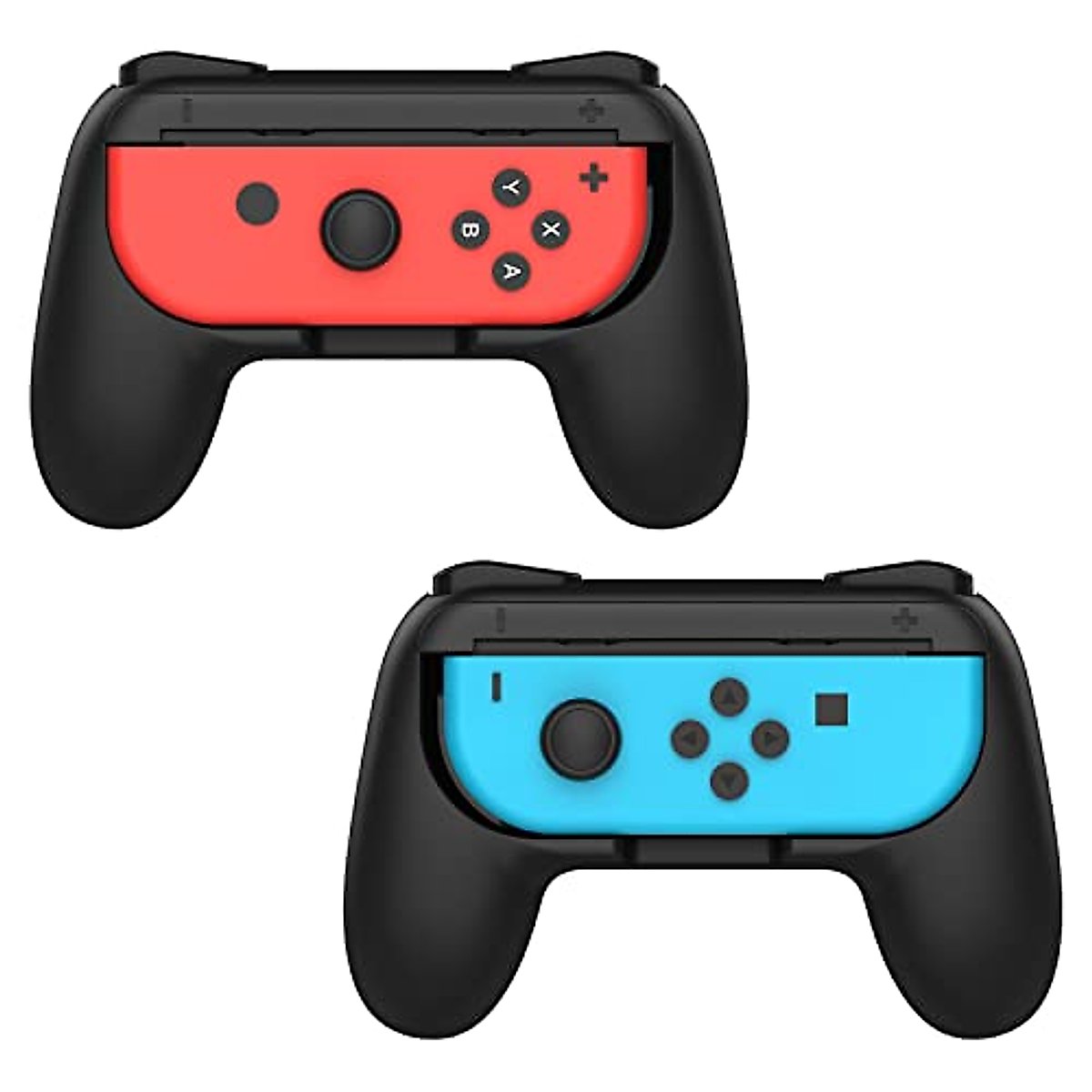 MoKo Grip for Nintendo Switch OLED Model Joycon & Switch Joy-Con, [2-Pack] Ergonomic Hand Grip Controller Handle Kit Compatible with Nintendo Switch/Switch OLED 2021 Joy Cons Controllers, Black