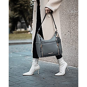 MKF Collection Shoulder Bag for Women, Vegan Leather Crossbody, Hobo Fashion Handbag Messenger Purse