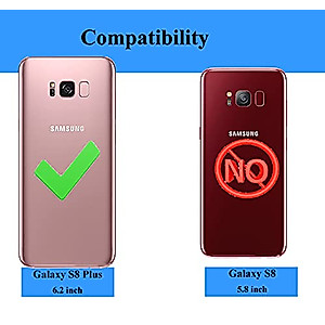 Samsung Galaxy S8 Plus Case with HD Screen Protectors, Androgate Military-Grade Metal Ring Holder Kickstand 15ft Drop Tested Shockproof Cover Case for Samsung Galaxy S8+ (2017) Red