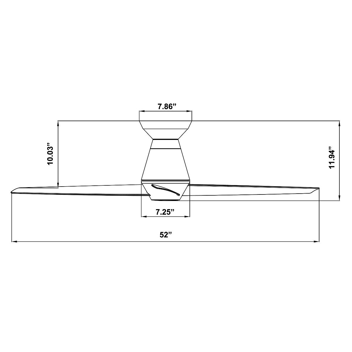 Slim Smart Indoor and Outdoor 3-Blade Flush Mount Ceiling Fan 52in Brushed Aluminum with 3000K LED Light Kit and Remote Control works with Alexa, Google Assistant, Samsung Things, and iOS or Android App