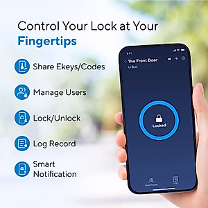 Smart Lock, ULTRALOQ U-Bolt Pro with Bridge WiFi Adaptor, 6-in-1 Keyless Entry Door Lock with App, WiFi, Bluetooth, Fingerprint and Keypad, ANSI Grade 1 Certified, Smart Door Lock, Front Door Lock
