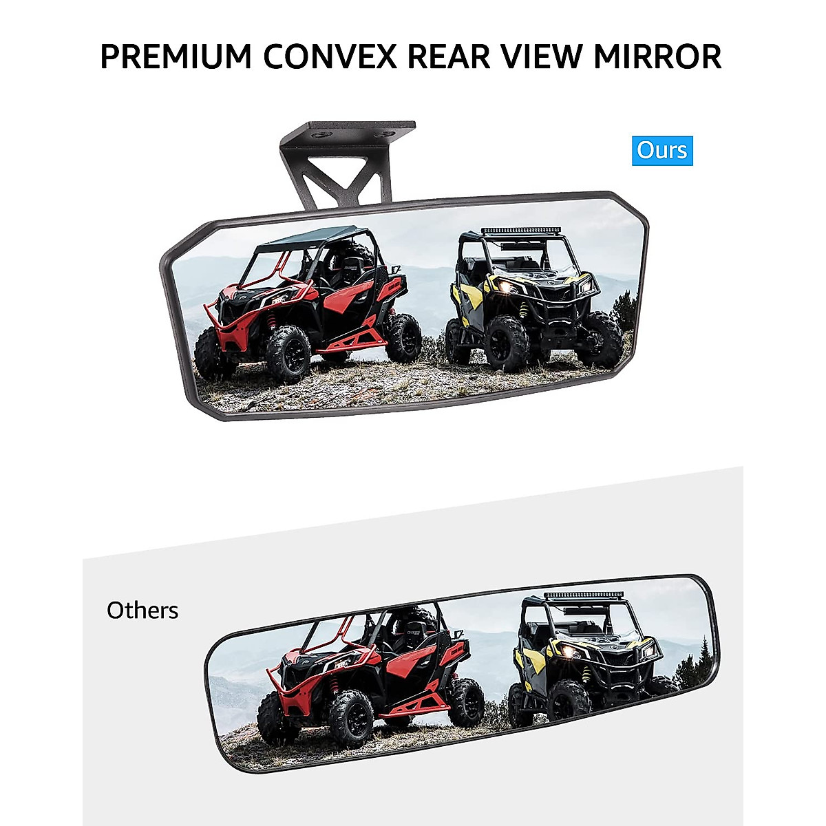 A & UTV PRO Trail Rear View Mirror, Panoramic Convex Center RearView Mirrors for 2017-2024 Can am Maverick Trail Sport, Traxter, 2021-2024 Can-Am Commander Accessories, Replace OEM # 715003638