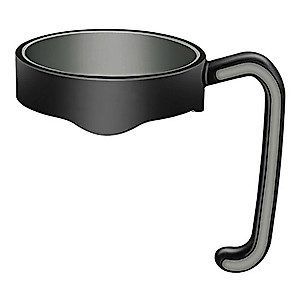 Tumbler Handle for 20 oz Yeti Rambler Cooler Cup, Rtic Mug, Sic, Ozark Trail Grip and more (20 Oz, Black)