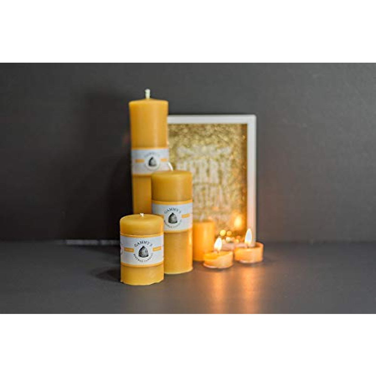 2"x5" Smooth Beeswax Pillar - 100% Pure Beeswax, hand-poured and family-run - by Gammy's Beezwax Candles