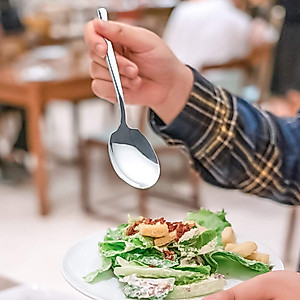 Xowine Stainless Steel Buffet Serving Spoon, 6-Piece Large Serving Spoons